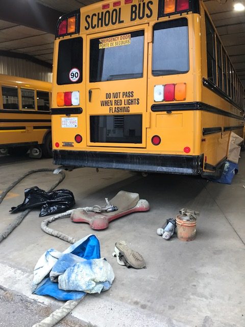 School Bus Spray Foam Application | Insul Foam Services Calgary | Spray ...